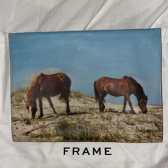 Frame Denim | Bags | Frame Leather Horse Landscape Pouch Clutch Bag ...